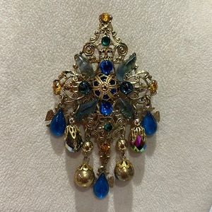 Vintage | Jewelry | Vintage Byzantine Swarovski Crystal Broochboutique ...